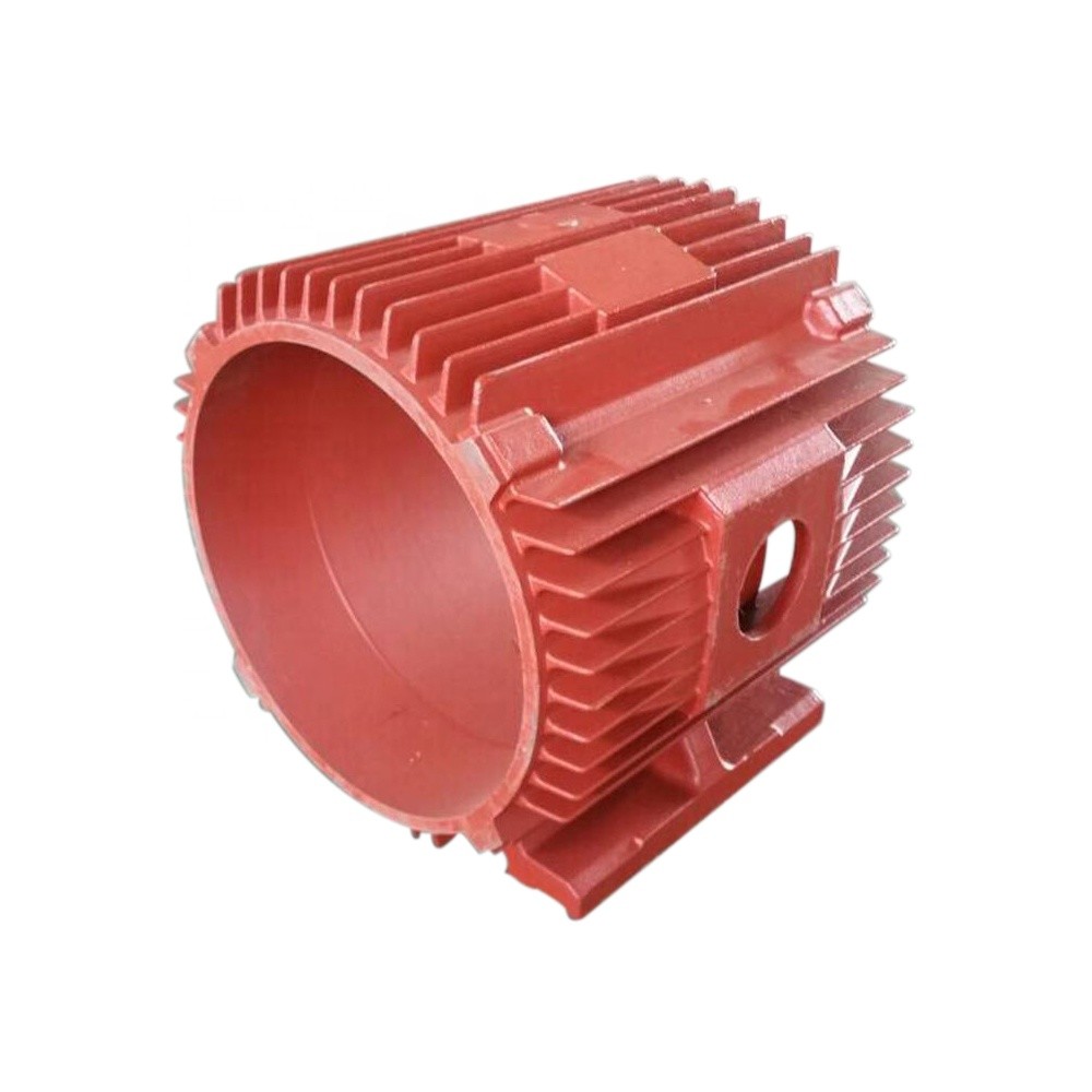 Sandblasting Die Casting Red Round Aluminium Motor Casing